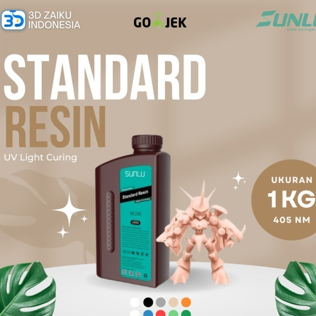 Jual SUNLU Standard Resin 1 KG 405 nm UV Light Curing LCD DLP 3D ...