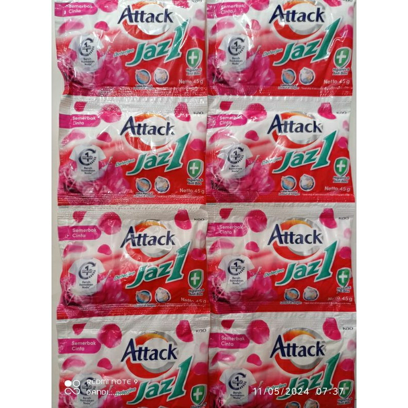 Jual attack jaz 1 bubuk detergen mencuci sachet 50gr harga renceng/6pcs ...