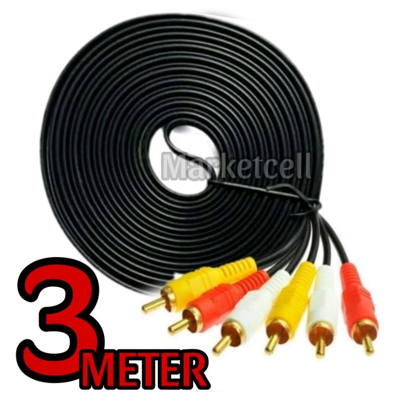Jual KABEL RCA 3-3 3 METER 1,5 METER | Shopee Indonesia