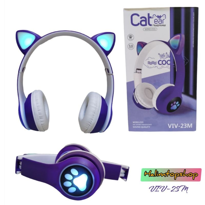 Jual Headphone Karakter Kucing Bluetooth JST28 / Handsfree Bluetooth ...