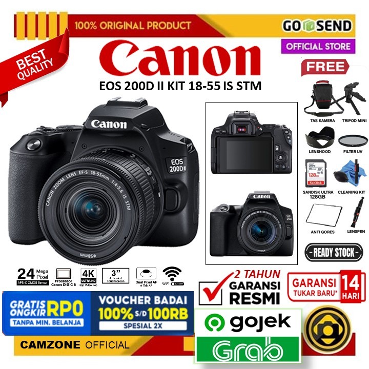 Jual Canon EOS 200D Mark II Kit 18-55mm Garansi Resmi | Shopee Indonesia
