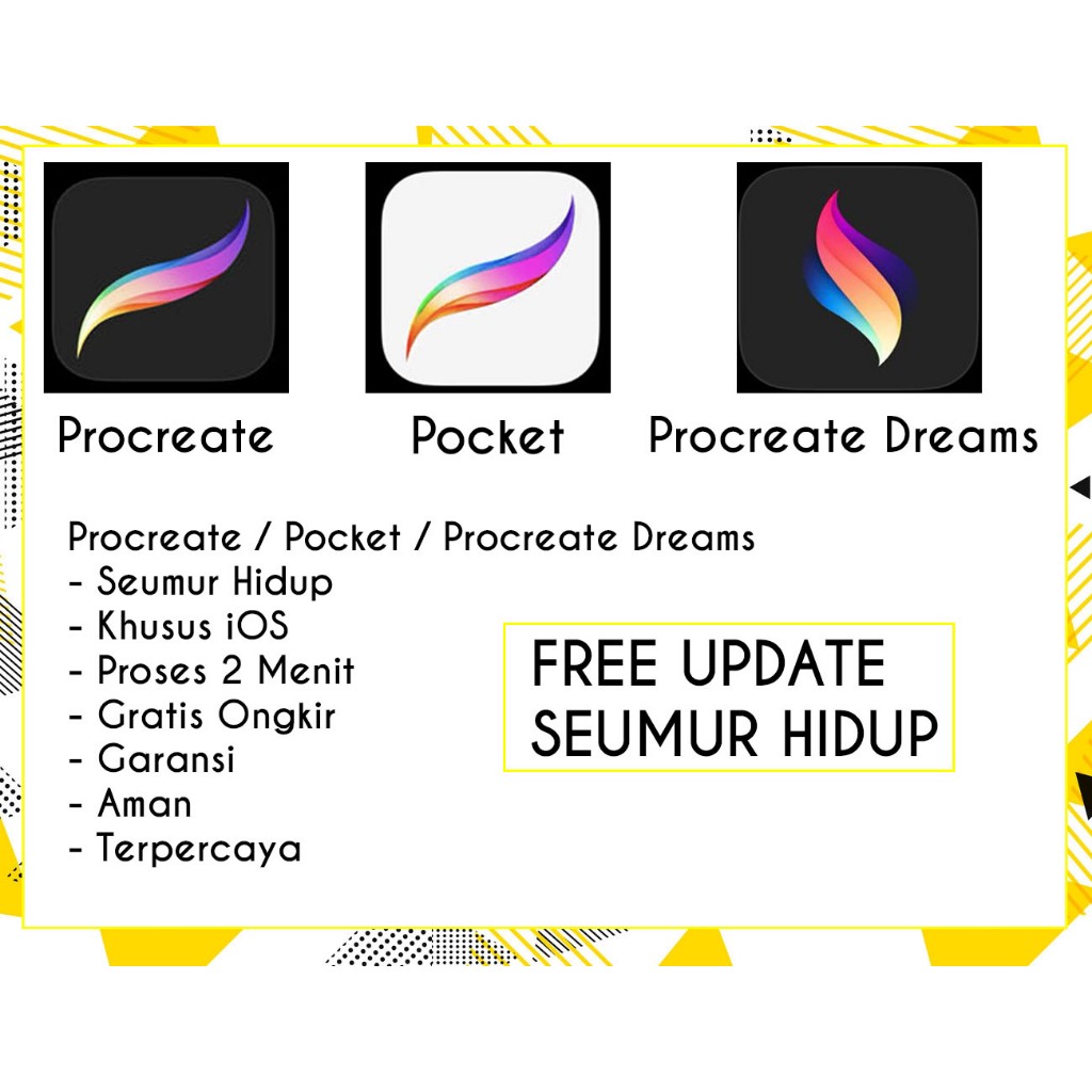 Jual *PROMO* Aplikasi Procreate / Pocket / Procreate Dreams (Seumur Hidup Free Update) - Proses ...