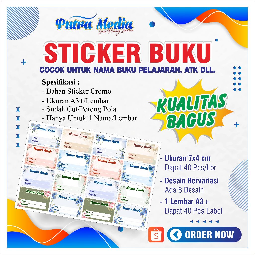 Jual 40 PCS STIKER LABEL BUKU TULIS SEKOLAH AESTETIC / MAPEL SEKOLAH ...