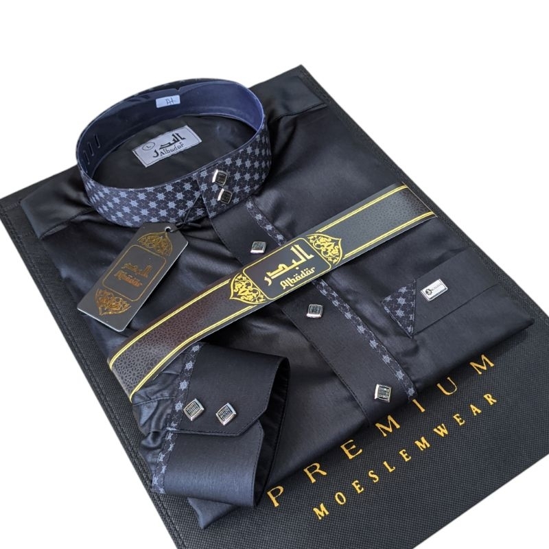 Jual Jubah Albadar Polyester Kombinasi lengan manset Motif keren Jubah ...