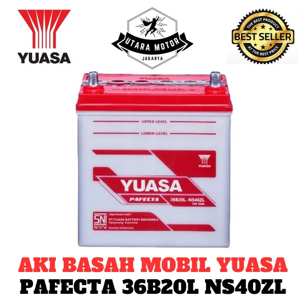Jual YUASA Aki Basah Mobil Yuasa Pafecta 36B20L NS40ZL 12V 35Ah Toyota Agya | Shopee Indonesia
