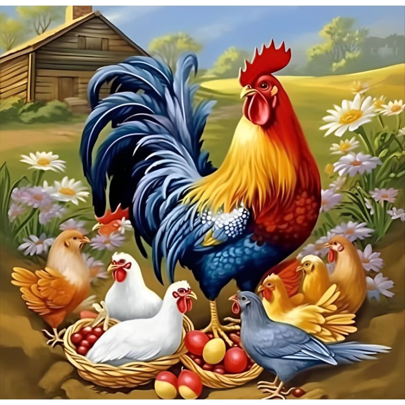 Jual Poster Cetak Hiasan Dinding Jumbo Gambar Ayam Peternak Uk 100x70 ...