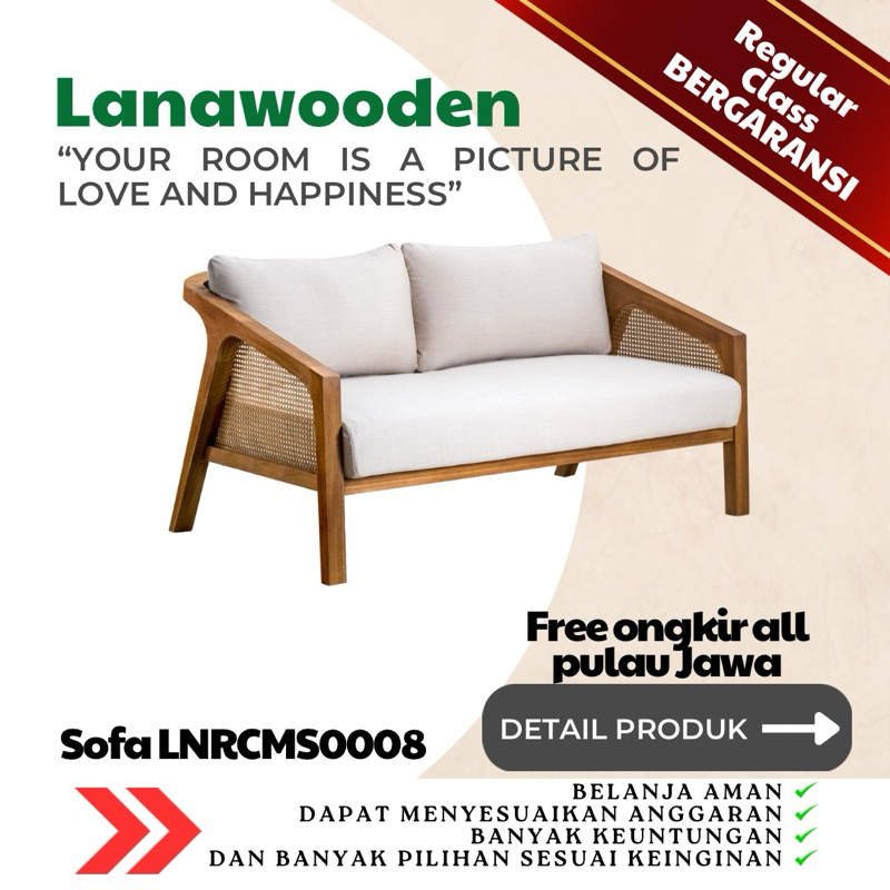 Jual sofa santai dudukan 2 minimalis simpel dari Lanawooden.id material ...