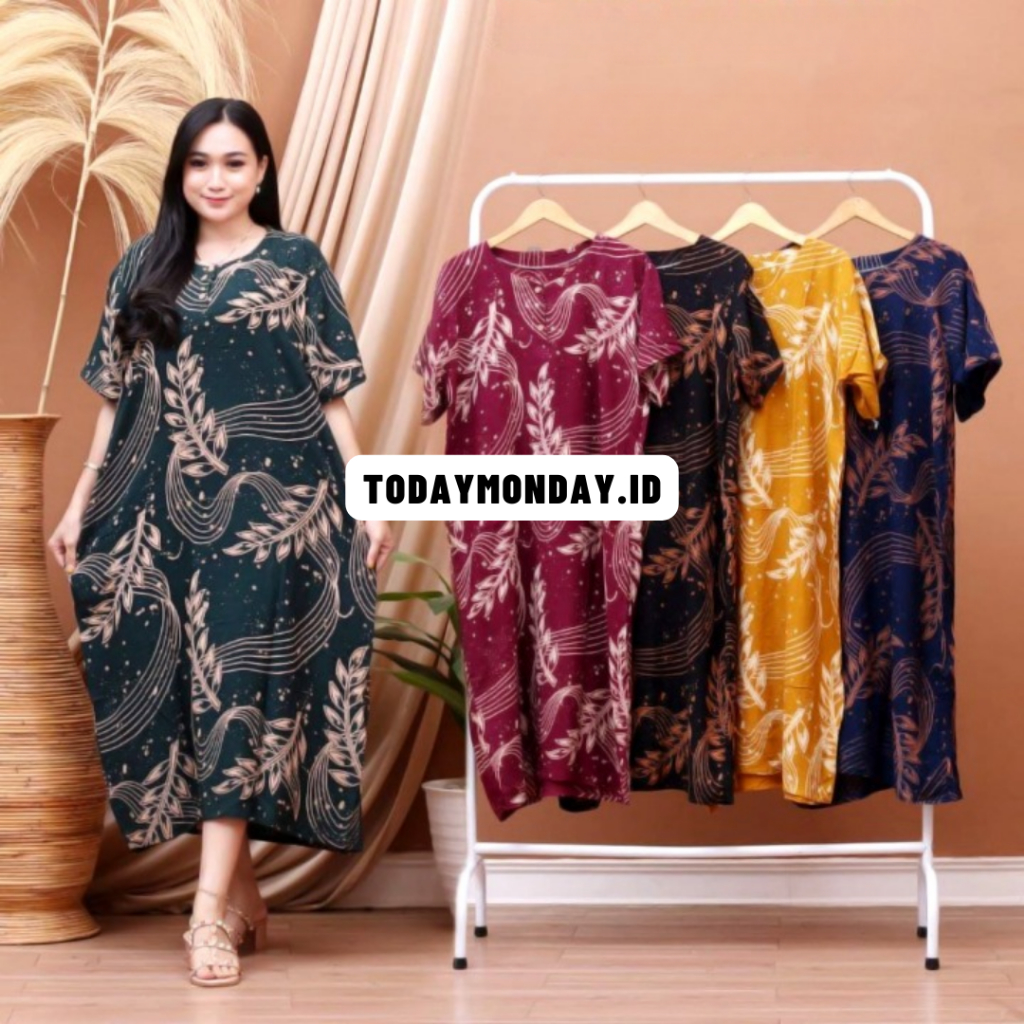 Jual DJ1-1 Baju Daster Dress Jumbo Busui LD 120 Wanita Kancing Depan ...