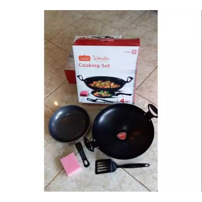 Jual KUKINA Wonder Wok Set terdiri dari 1 buah Wok 30 Cm, 1 buah frypan ...