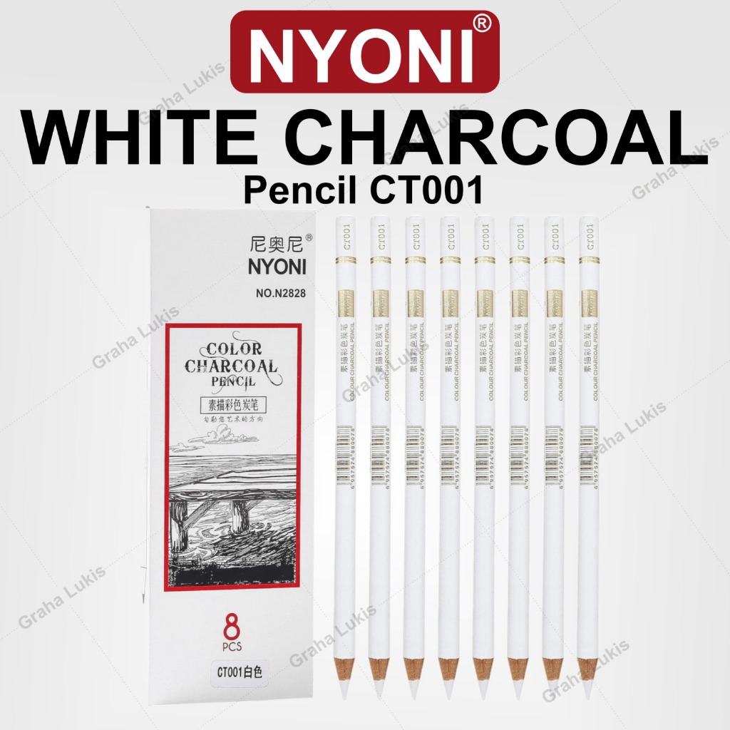 Jual NYONI White Charcoal Pencil CT001 - SATUAN | Shopee Indonesia