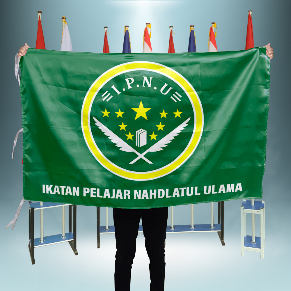 Jual Bendera IPNU dan IPPNU ( 1 sisi ) Bahan satin peles, Ukuran Kecil ...