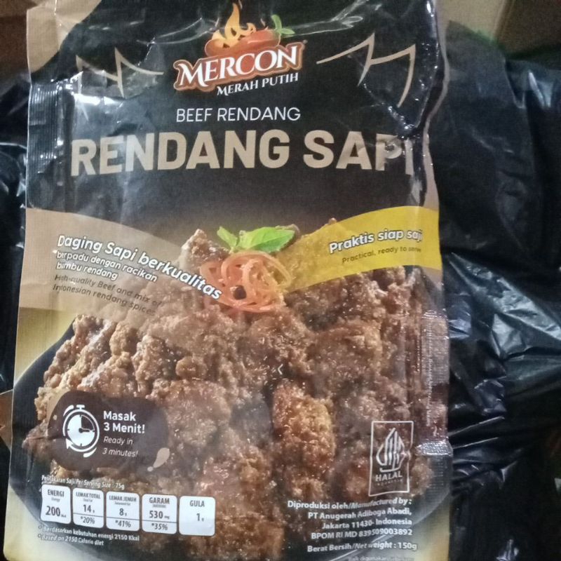 Jual Mercon merah putih osengdaging/rendang daging 150gram | Shopee ...