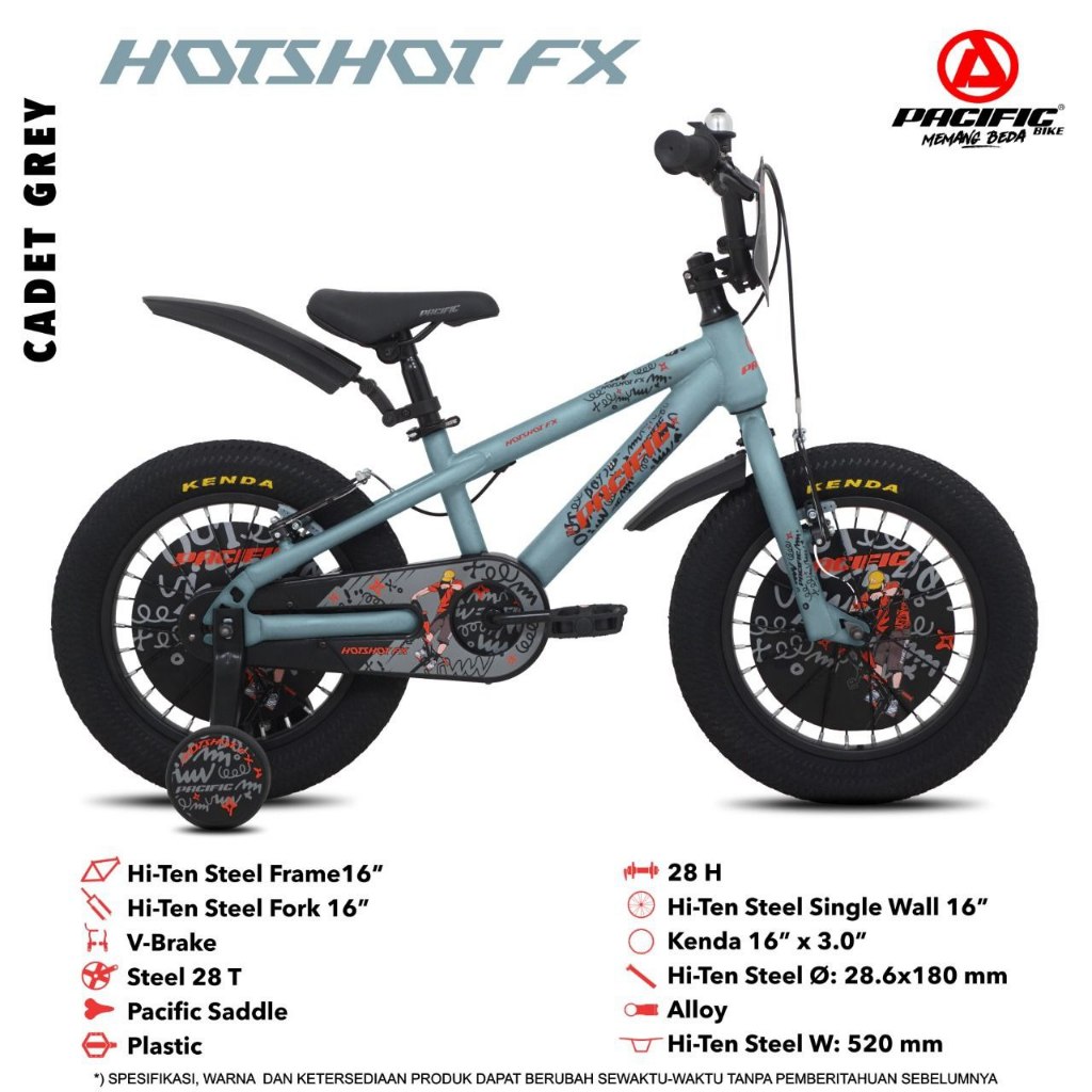 Jual Sepeda BMX Anak Pacific Hotshot FX 16x3.0 Ban Besar 5-7 Tahun ...
