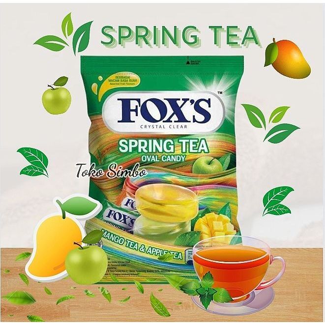 Jual (125 gr) PERMEN FOX'S SPRING TEA Oval Flowrap | Shopee Indonesia