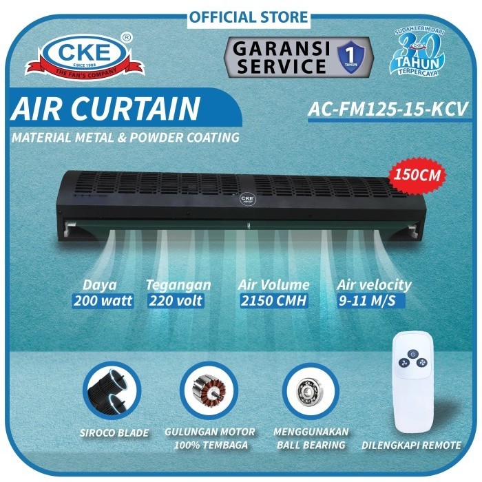 Jual Air Curtain 150 CM / 1.5 Meter Tirai Udara with Remote CKE | Shopee Indonesia