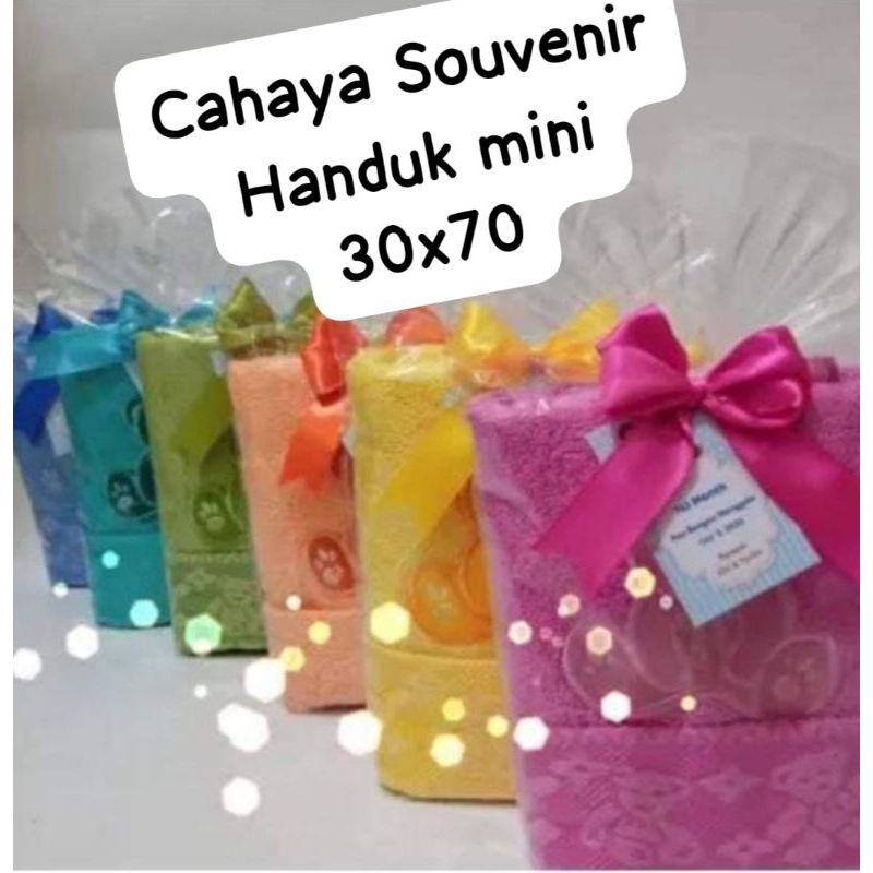 Jual Souvenir pernikahan handuk uk 30 X 70 kemas plastik free kartu ...