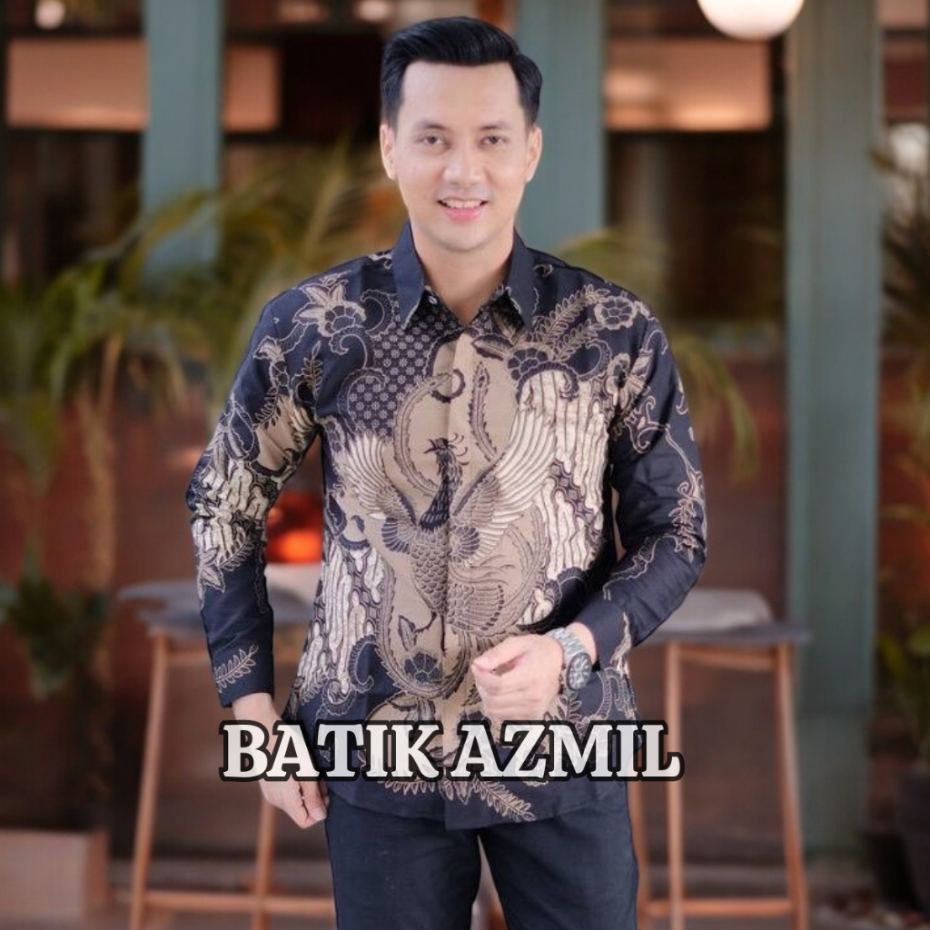 Jual Batik Pria Lengan Panjang BATIK AZMIL HRB026 motif KERATONAN Kode ...