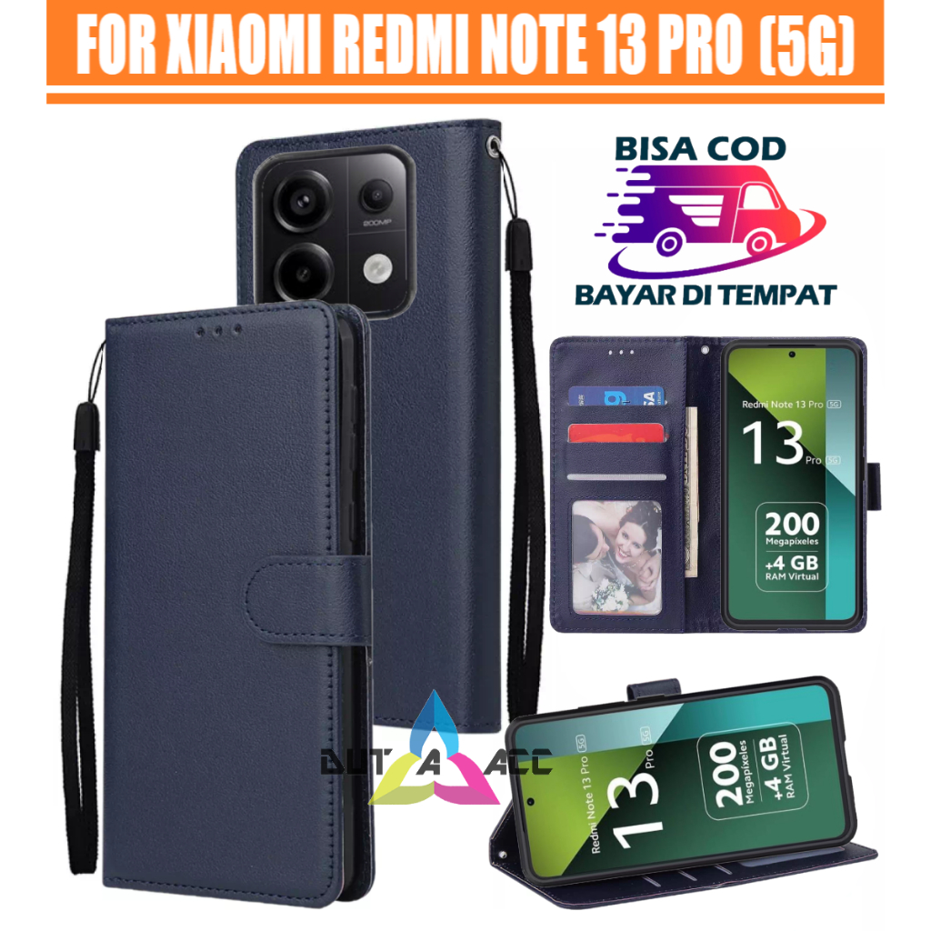 Jual flip case leather XIAOMI REDMI NOTE 13 PRO 5G casing cover kulit ...