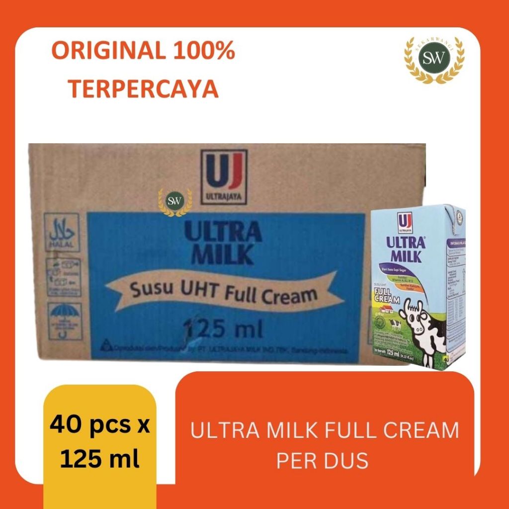 Jual Ultra Milk - Rasa FULL CREAM - PER DUS/ KARTON - Isi 40 pcs x 125ml | Shopee Indonesia
