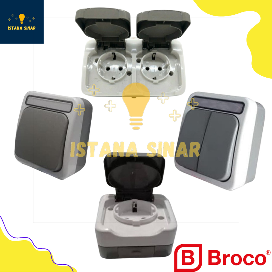 Jual BROCO Atlantic Stop Kontak Saklar Engkel Seri Outdoor and Heavy ...
