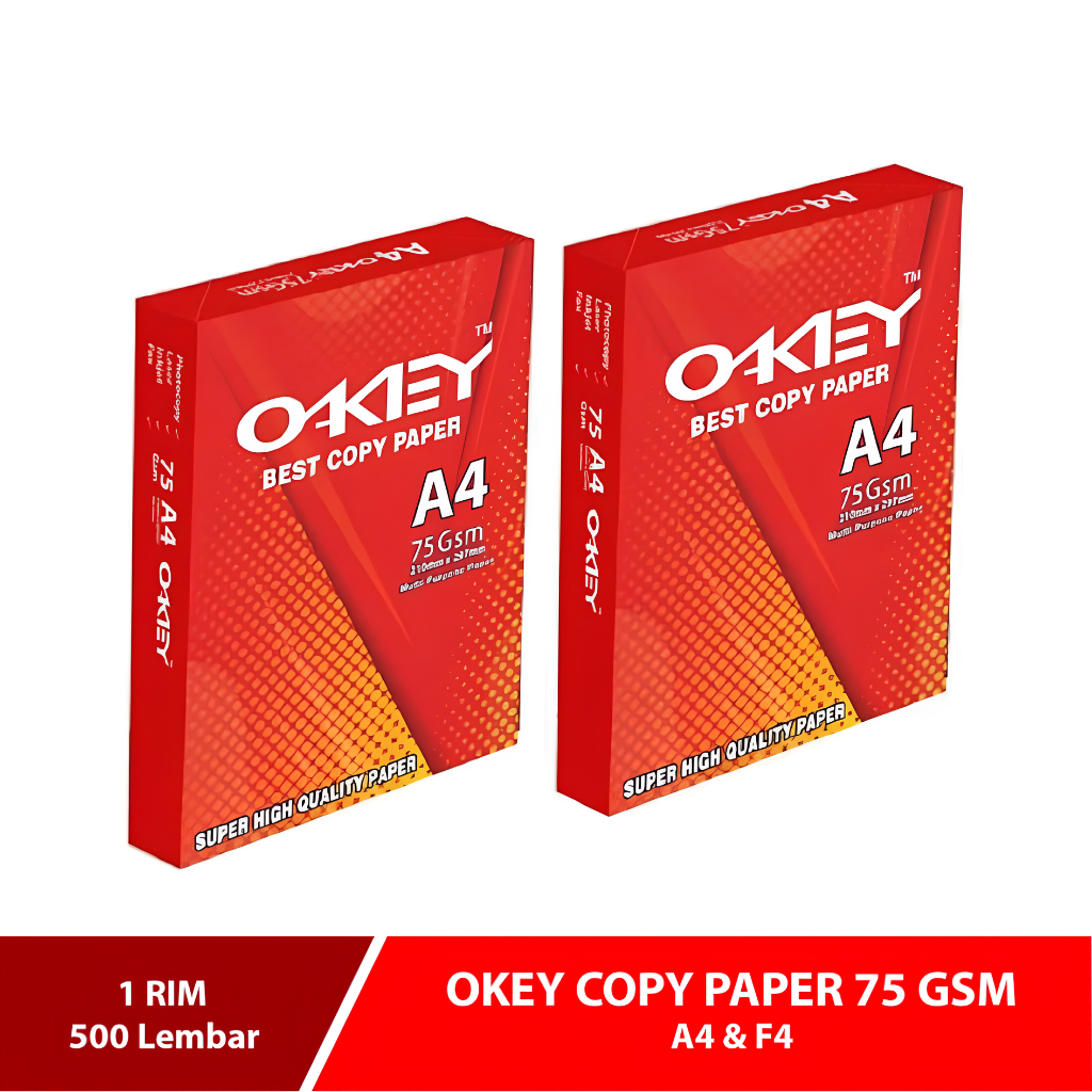 Jual KERTAS HVS OKEY A4 75 GRAM / 1 RIM 500 LEMBAR | Shopee Indonesia