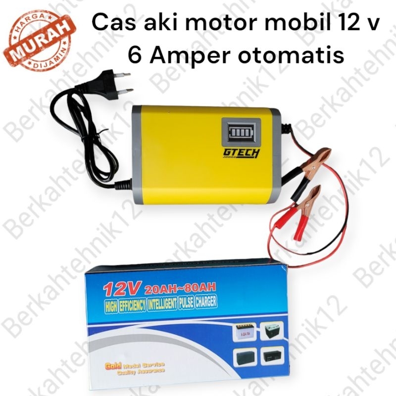 Jual ALAT CAS AKI MOTOR MOBIL PORTABLE 12V 6A Charger Aki Cas Aki 6AMPERE 12V-24V Cas Aki Mobil ...
