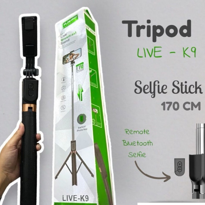 Jual Tongsis Tripod K9 Non Led Tripod Stick Bluetooth Selfie 3 In 1