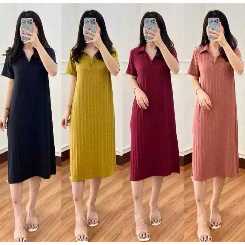 Jual Long dress wanita murah dress cantik dress korea dress china dress midi polo dress dress ...