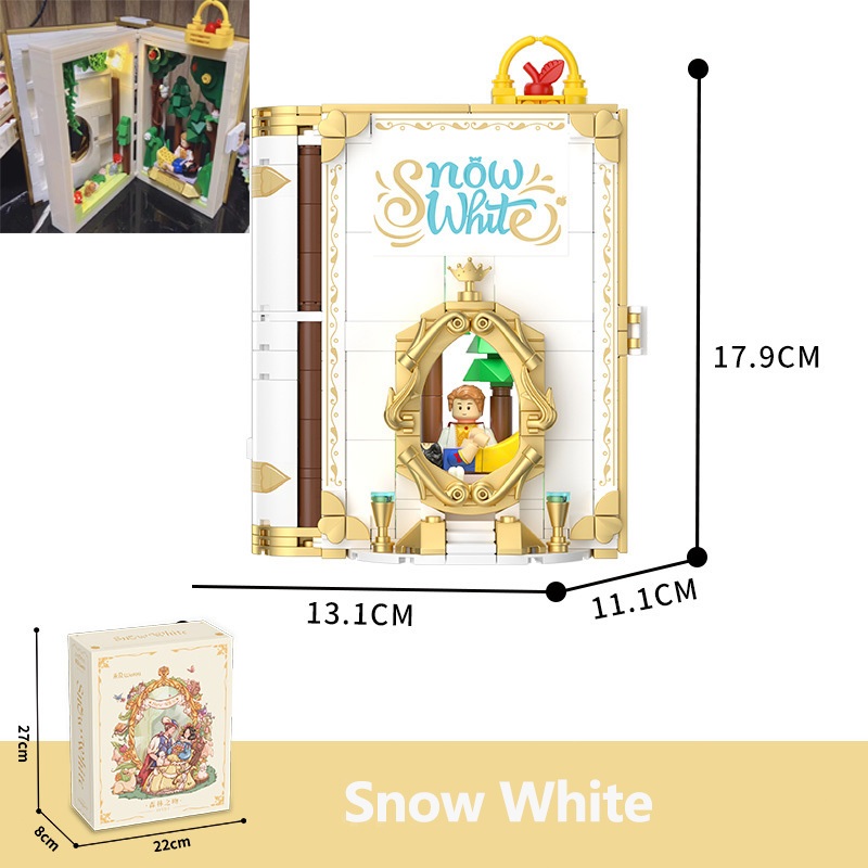 Jual Wekki Fairy Tale Book Block Brick Princess Beauty and The /Aladdin ...