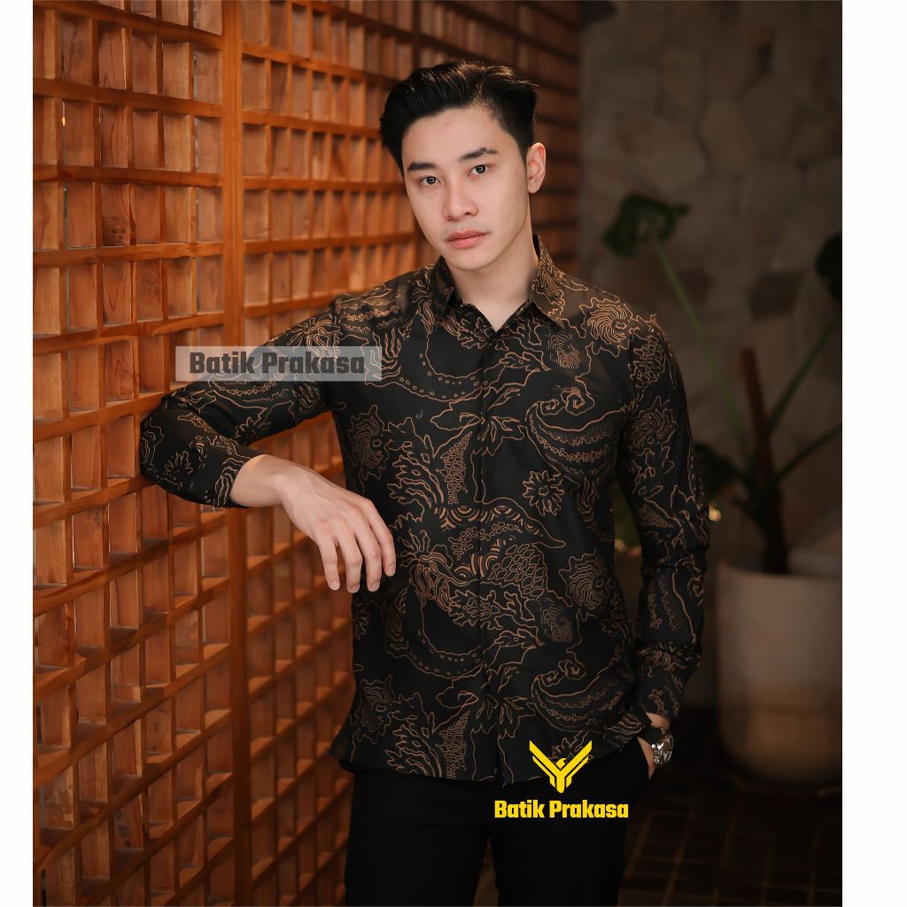 Jual Kemeja Batik Prakasa Motif Yudhistira Slimfit Lengan Panjang Batik ...