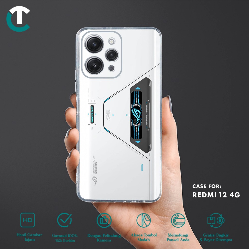 Jual Case Redmi 12 4G - Casing Redmi 12 4G Motif ROG - Clear Case ...