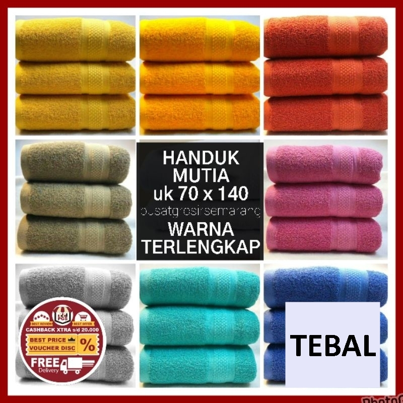 Jual Handuk Mandi Dewasa MUTIA JUMBO BESAR uk 70x140 cm TEBAL Handuk ...