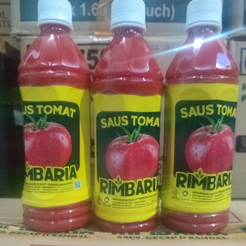 Jual RIMBARIA SAUS TOMAT BOTOL PLASTIK 500 mL Exp April 2026 | Shopee ...