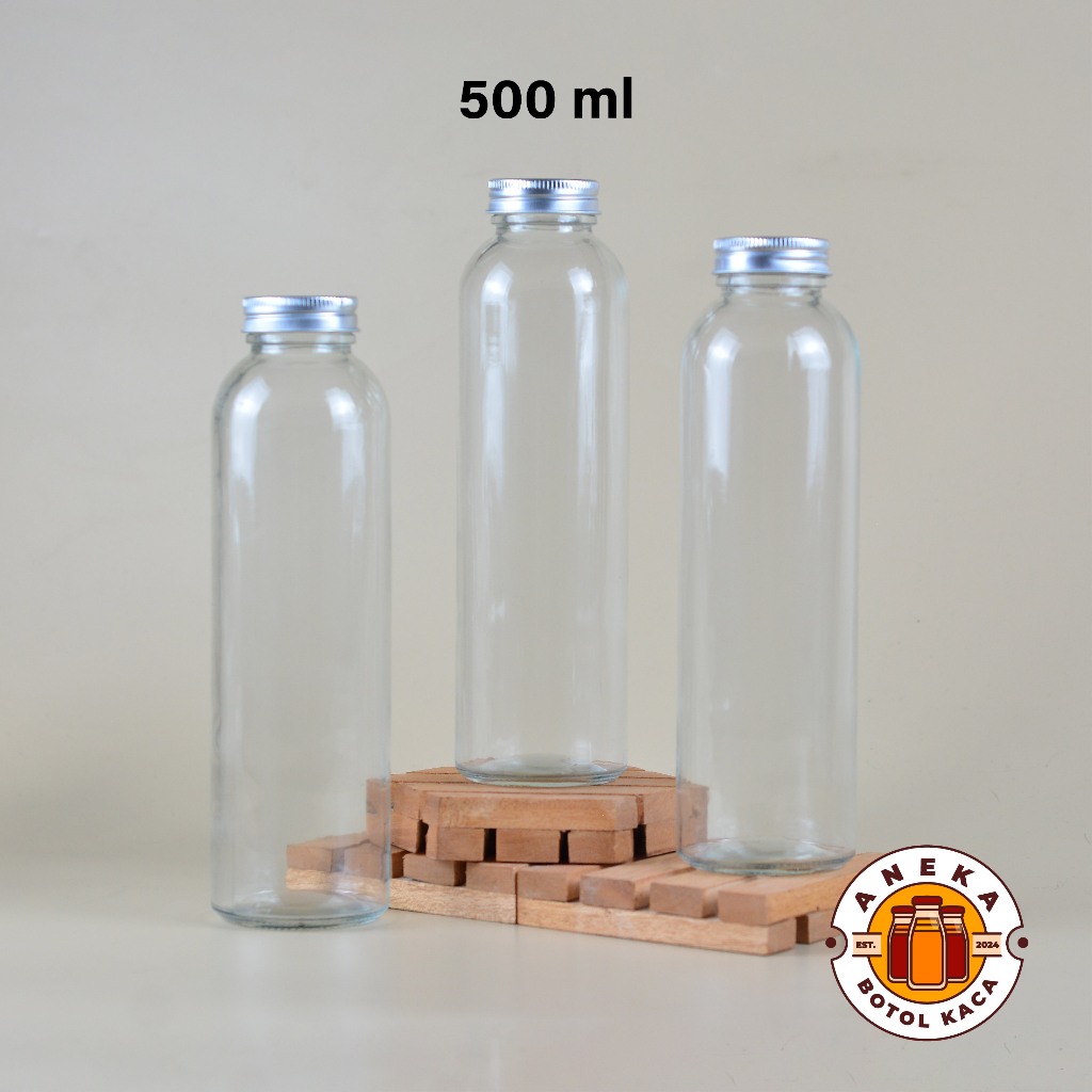 Jual Botol Kaca Tinggi Aesthetic 500ml – Botol Bening Tebal dengan ...