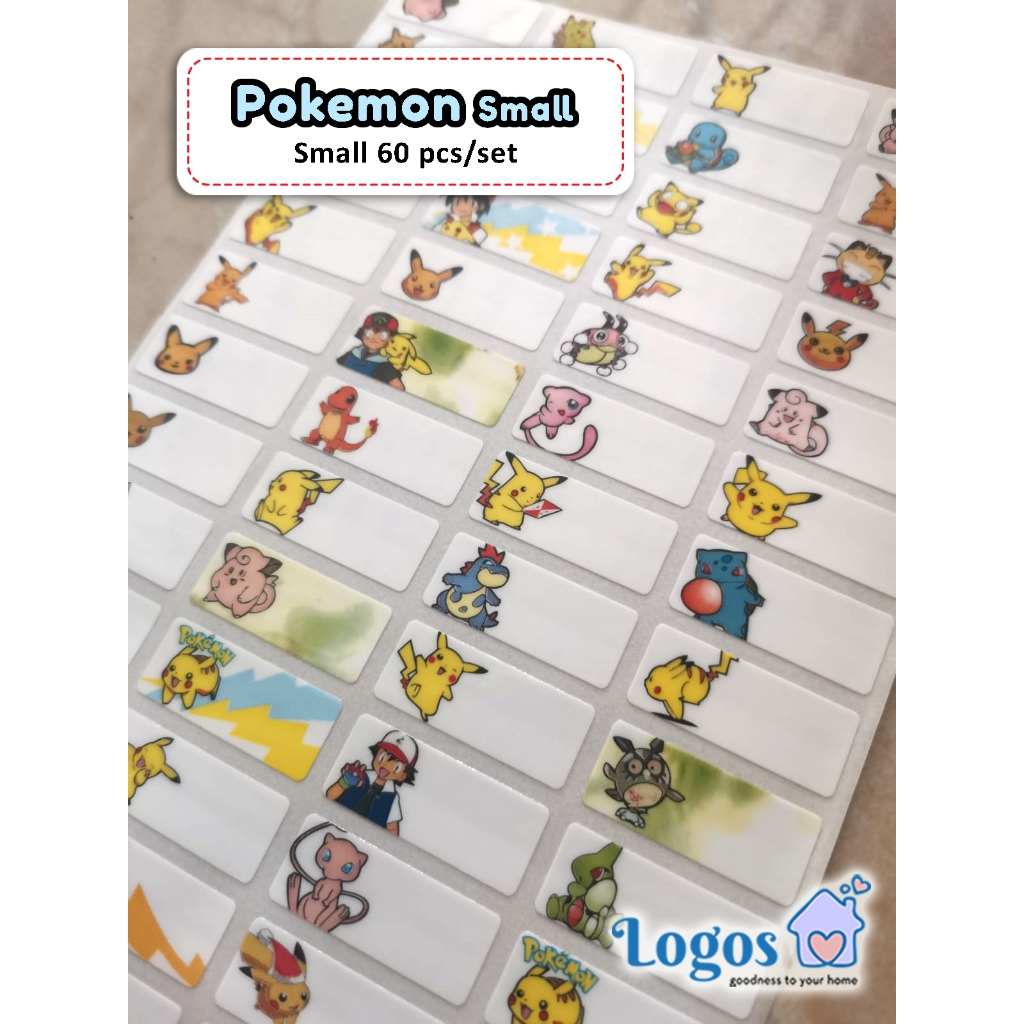 Jual Pokemon Stiker label nama waterproof Pokepark Pikachu name sticker ...