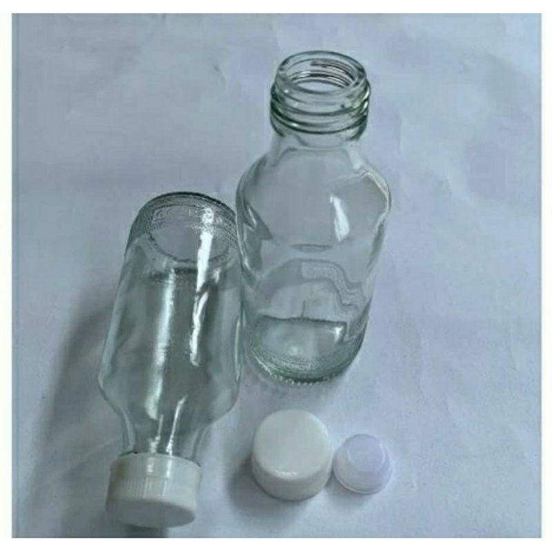 Jual botol kaca polos 140 ml tambah tutup botol kaca bening | Shopee ...