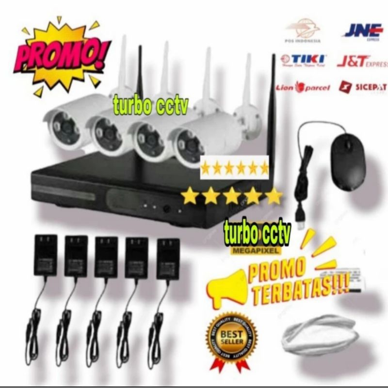 Jual PAKET CCTV NVR KIT 4 KAMERA FULL OUTDOOR KAMERA CCTV FULL 5MP ...