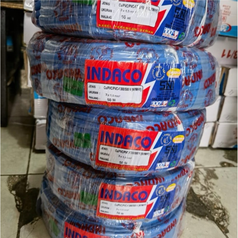 Jual Kabel Khusus Pompa Satelit Kabel Biru Gepeng 3x1.5 mm 50m | Shopee ...
