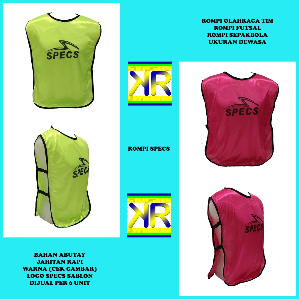 Jual Per 6 Unit 63rb Rompi Latihan Olahraga Tim / Rompi Futsal SPECS ...