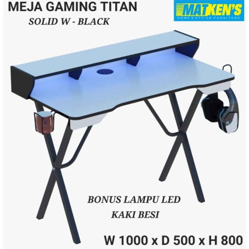 Jual Meja Gaming Meja Belajar Meja Laptop lengkap lampu led | Shopee ...