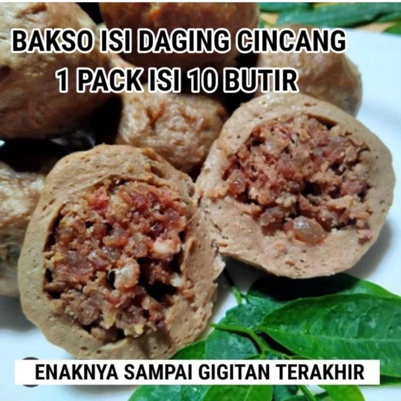 Jual Bakso Besar isi Daging Cincang, 1 Pack isi 10 Butir, Halal ...