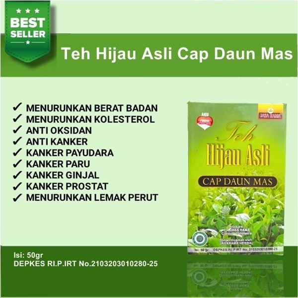 Jual Teh hijau cap daun mas obat darah tinggi hipertensi batu ginjal ...