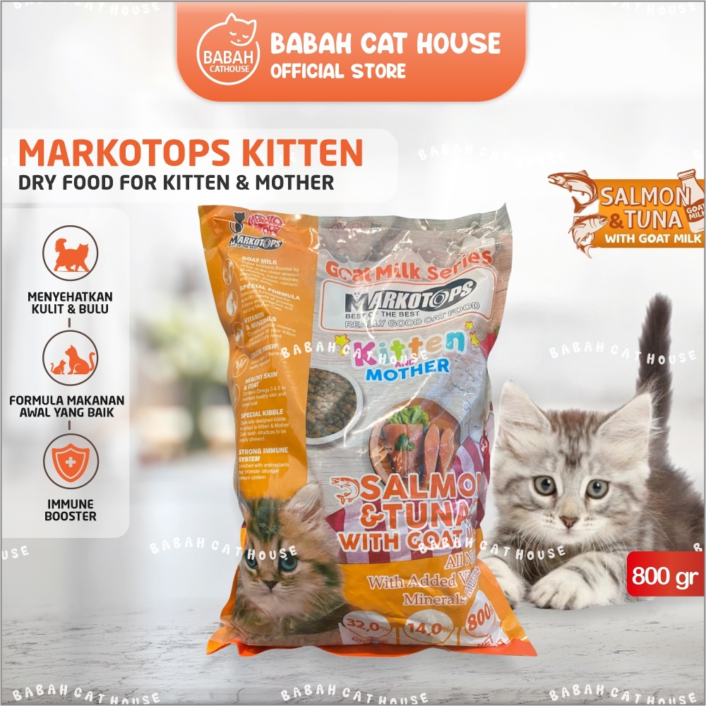 Jual MARKOTOPS Kitten and Mother SALMON TUNA 800GR Makanan Anak & Induk ...