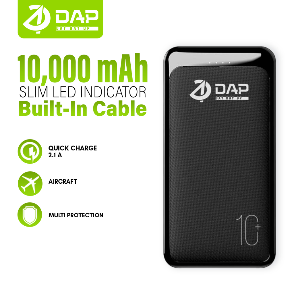 Jual Powerbank DAP D-P111 10.000mAh 2.4A Dual Input Port Type C & Micro ...