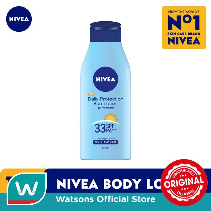 Jual Nivea Body Lotion Daily Protection Sun SPF33 100ml | Shopee Indonesia