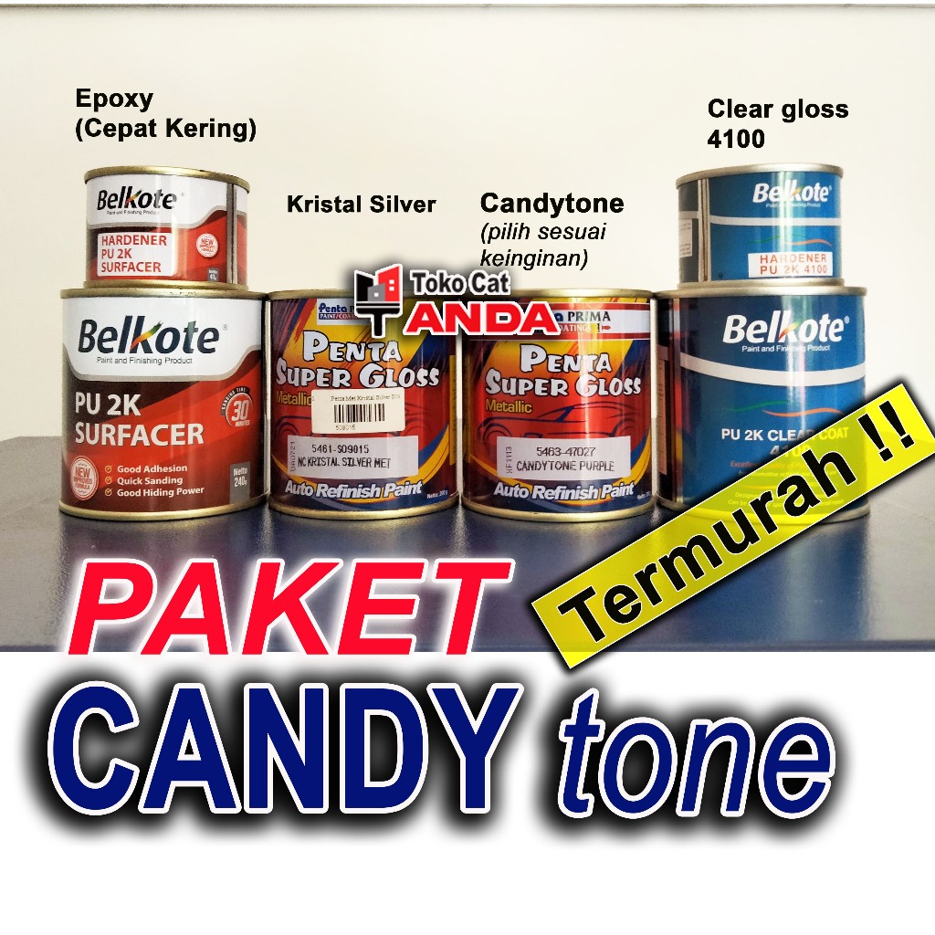 Jual PAKET Candy tone Penta Epoxy Belkote + Crystal silver + Candy ...