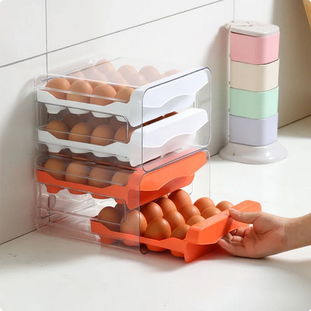 Jual Box Penyimpanan Telor Rak Serbaguna Tempat Telur 2 Tingkat Egg ...