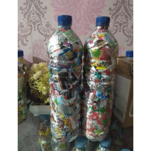 Jual ecobrick botol aqua 1,5 liter 500gr | Shopee Indonesia