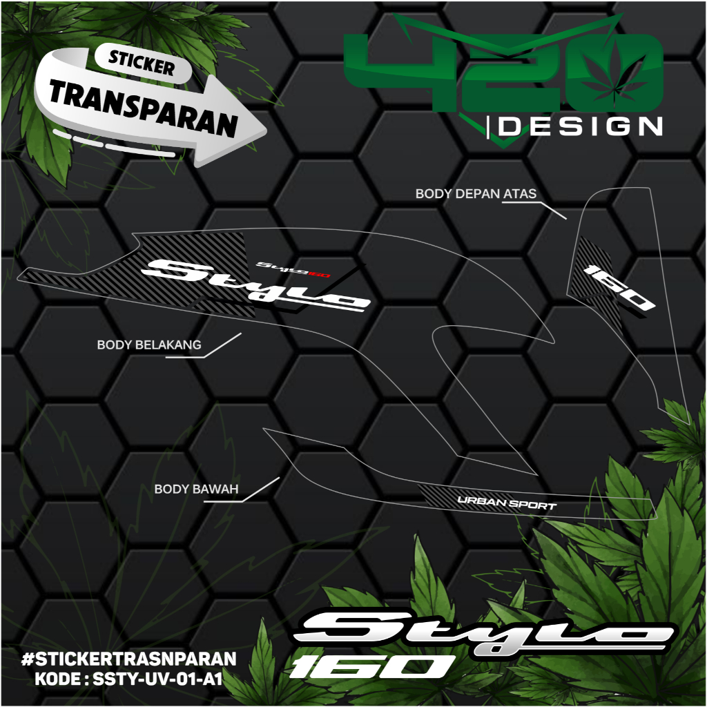 Jual STIKER MOTOR HONDA STYLO MALAY - STRIPING TRANSPARAN STYLO 160 ...
