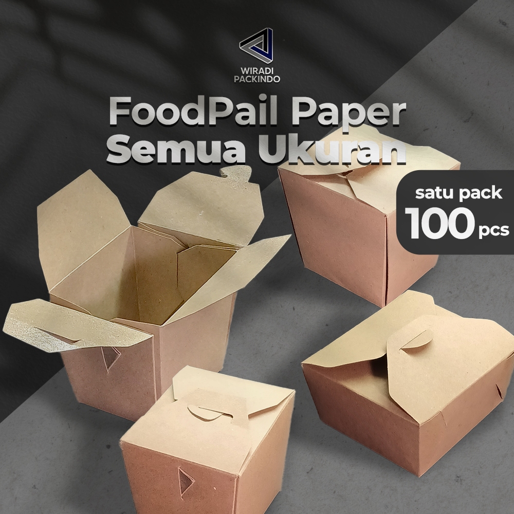 Jual FOOD PAIL - PAPER LUNCH BOX - KOTAK MAKAN DUS COKLAT / KRAFT ALL ...